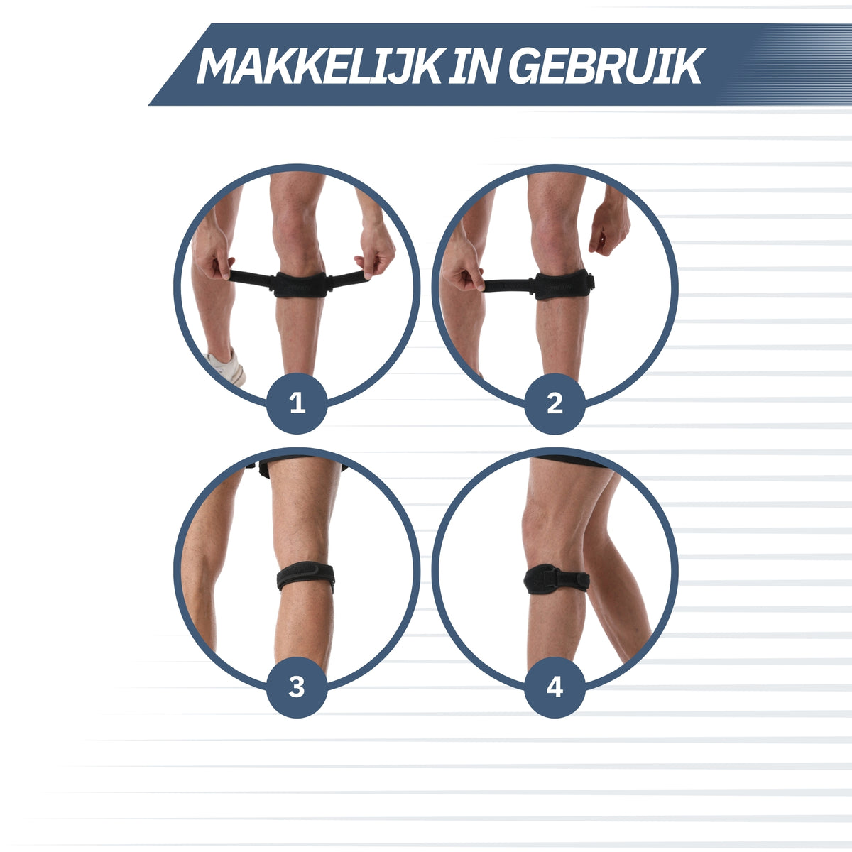 Patellabrace – Zwart (One Size) – Trebin